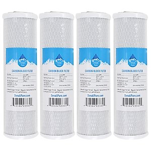 4-Pack Replacement for Compatible with OmniFIlter CBF1 Activated Carbon Block Filter - Universal 10 inch Filter Compatible with OmniFilter Undersink Water Filter - Model CBF1 - Denali Pure Brand
