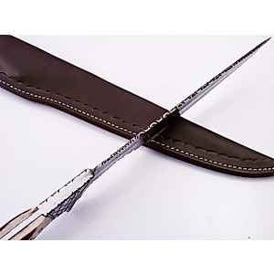 Custom Damascus Knife Hunting Knife Outdoor Knife With Stag Antler Handle