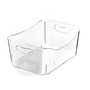 YBM HOME Storage Bins - Open Plastic Organizers and Storage Basket for Kitchen Pantry Organization, Under Sink Bathroom Storage, Toy Baskets, Food Storage Box Containers (Medium - Clear)