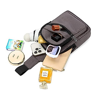 EVANCARY Small Sling Bag for Women Men, Chest Daypack Crossbody Backpack for Travel Sports Running Hiking Grey