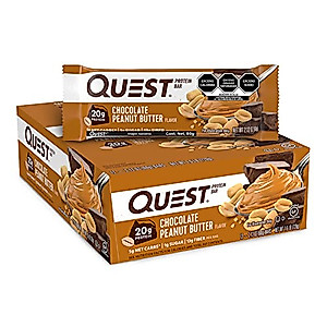 Quest Nutrition Protein Bar, Chocolate Peanut Butter, 2.12 Ounce, 12 Count