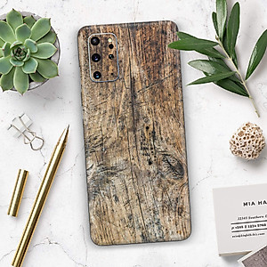 DesignSkinz Raw Wood Planks V6 Protective Vinyl Decal Wrap Skin Cover Compatible with The Samsung Galaxy S20 (Screen Trim & Back Glass Skin)