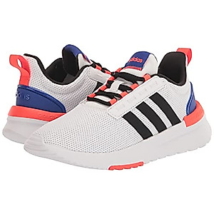 adidas Baby Racer TR21 Running Shoe, White/Black/Lucid Blue, 6 US Unisex Infant