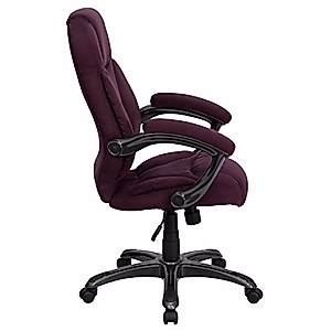 Flash Furniture Jessie High Back Grape Microfiber Contemporary Executive Swivel Ergonomic Office Chair with Arms