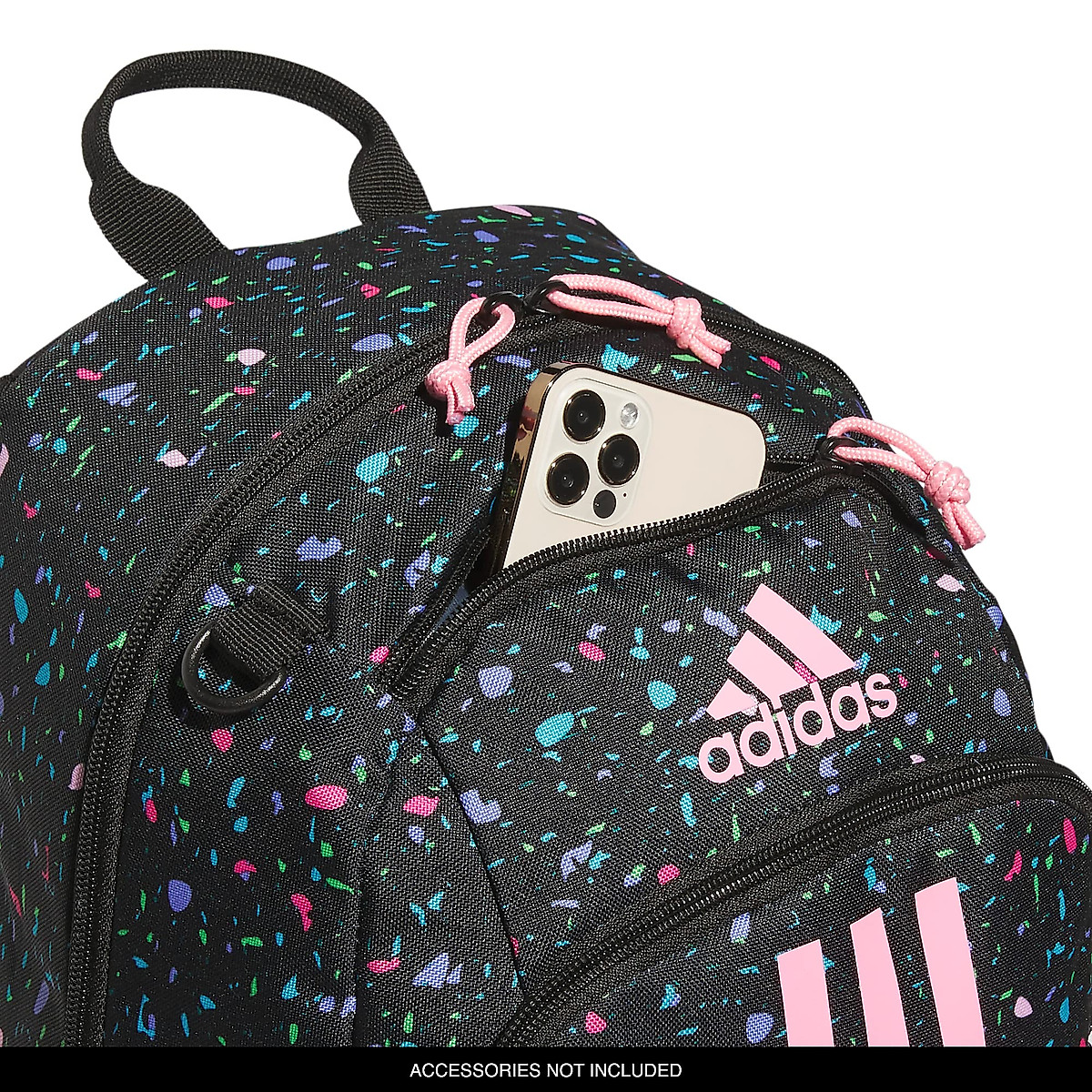adidas Creator 2 Backpack, Speckle Black/Bliss Pink/Black, One Size