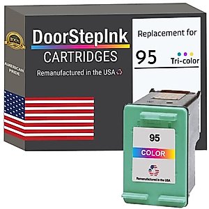 DoorStepInk Remanufactured in The USA Ink Cartridge Replacements for HP 95 1 Color C8766 for Deskjet 460 5745 6540 5748 Officejet 7210 K7108 150 PSC 1600 2350 1610
