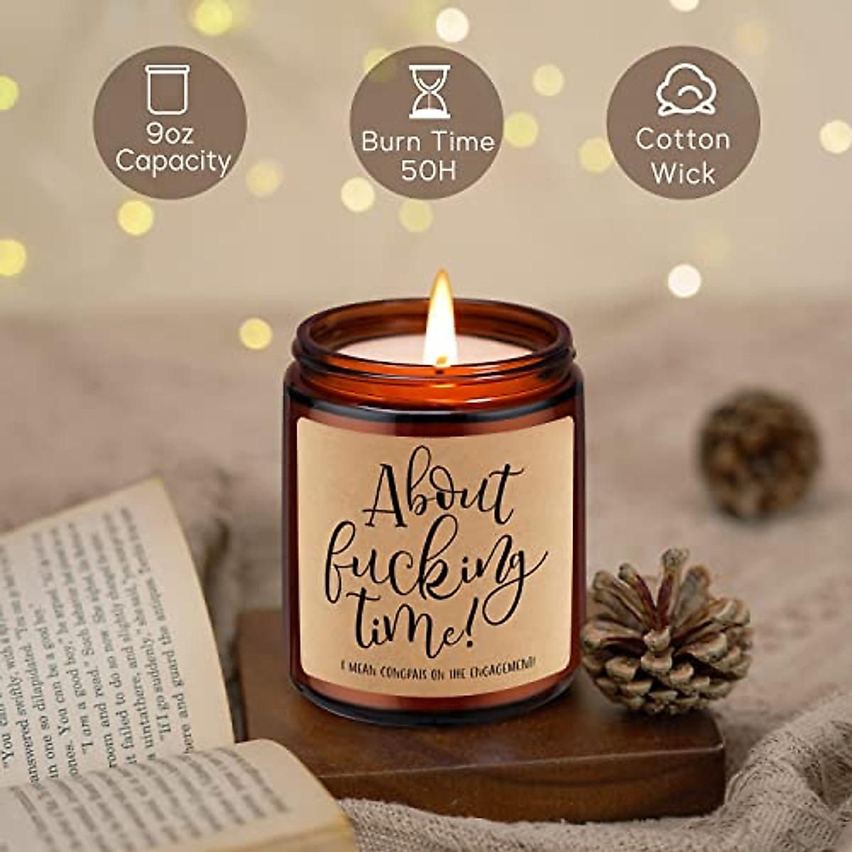 Miracu Mature Engagement Scented Candles - Unique Engagement Gifts for Couples, Fiance, Bride to Be - Funny Engagement Gift for Women, Men - Newly Engaged Gifts for Her, Congrats Engagement Candle