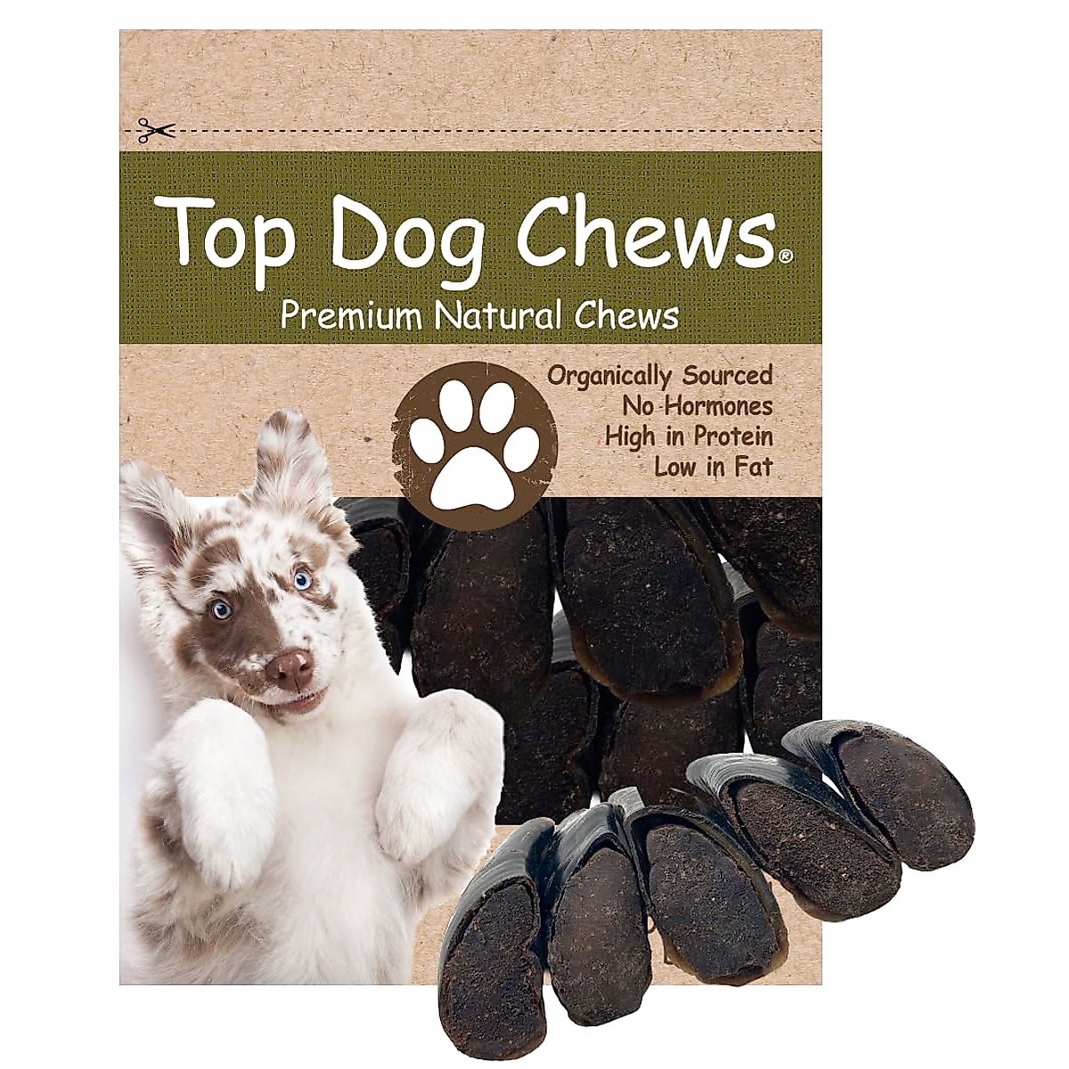 Top Dog Chews - 5 Pack of Bully Stick Filled Cow Hooves Dog Treats. Long Lasting Natural Dog Chews, Great for Aggressive Chewers, (5 Pack, Bully Stick)