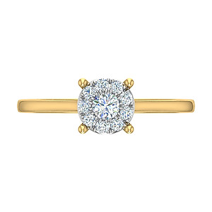 1/5 Carat Prong Set Diamond Engagement Ring in 10K Yellow Gold - IGI Certified (Ring Size 6.25)