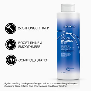Joico Color Balance Blue Shampoo & Conditioner Set | Eliminate Brassy and Orange Tones | For Lightened Brown Hair