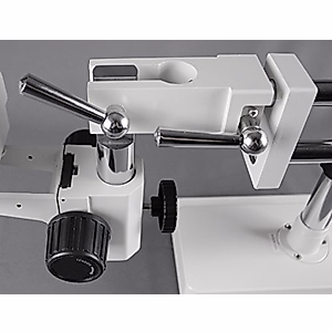 Vision VS-5FZ-IFR07-RET11.6 Simul-Focal Trinocular Zoom Stereo Microscope, 10x WF Eyepiece, 3.5X—90x Magnification, 0.5X & 2X Aux Lens, Double Arm Boom Stand,11.6” Retina HD Display with 5MP Camera