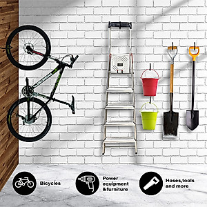 Sinoer 8 Pack Heavy Duty Bike Screw in Storage Hooks Rack,for Garage Wall and Ceiling Bicycle Storage & Heavy Duty Goods on Wall, Perfectly Utility Tool Hanger (Black)