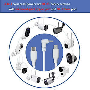 DaybreakAura 5W Solar Panels for Security Cameras - Compatible with Ring Spotlight Cam(Battery), Ring Stick Up Cam Battery - 9.8 Ft Charging Cable - 1PACK (Not for Spotlight Plus/Pro)