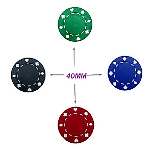 SEETOOOGAMES Casino Poker Chips - 100 Pieces 11.5g Suited Design - 4 Colors (25 red, 25 Green,25 Blue,25 Black)