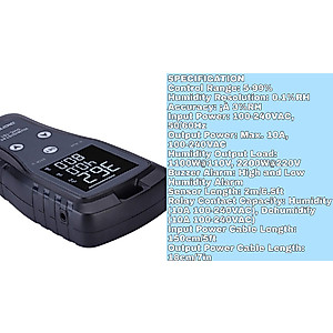 DIGITEN Digital Humidity Controller Humidistat Pre-Wired Plug Simple-Stage AC 110V -240V with High Accuracy Humidity Sensor for Dehumidifier Humidifier Reptiles Greenhouse Exhaust Fan Fermentation