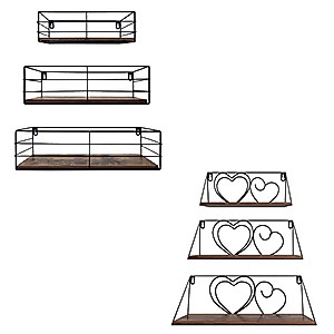 CRUGLA Floating Bathroom Wall Mounted Shelves 6 Sets