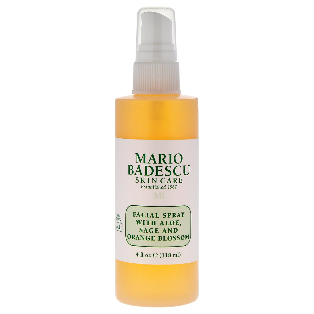 Mario Badescu Facial Spray with Aloe, Sage and Orange Blossom for All Skin Types | Face Mist that Hydrates & Uplifts | 4 FL OZ