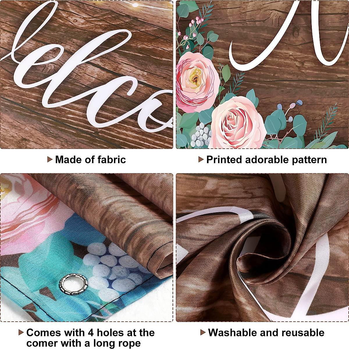 Charnoel 31 Pcs Welcome to Our Wedding Decoration 9.84 x 1.64 ft Wedding Banner and Wedding Balloons Rustic Bridal Reception