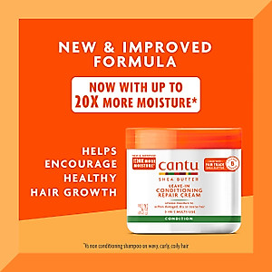 Cantu Leave-In Conditioning Repair Cream with Shea Butter, 16 oz (Packaging May Vary)