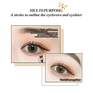 Ultra-Thin Angled Eyebrow Eyeliner Brush Set - 2Pcs Angled Precision Eye Brow Makeup Brush, Fine Point Eyeliner Brush, Cruelty-Free Synthetic Bristles Slanted Pro Eye Makeup Tool Kit, Gift for Women