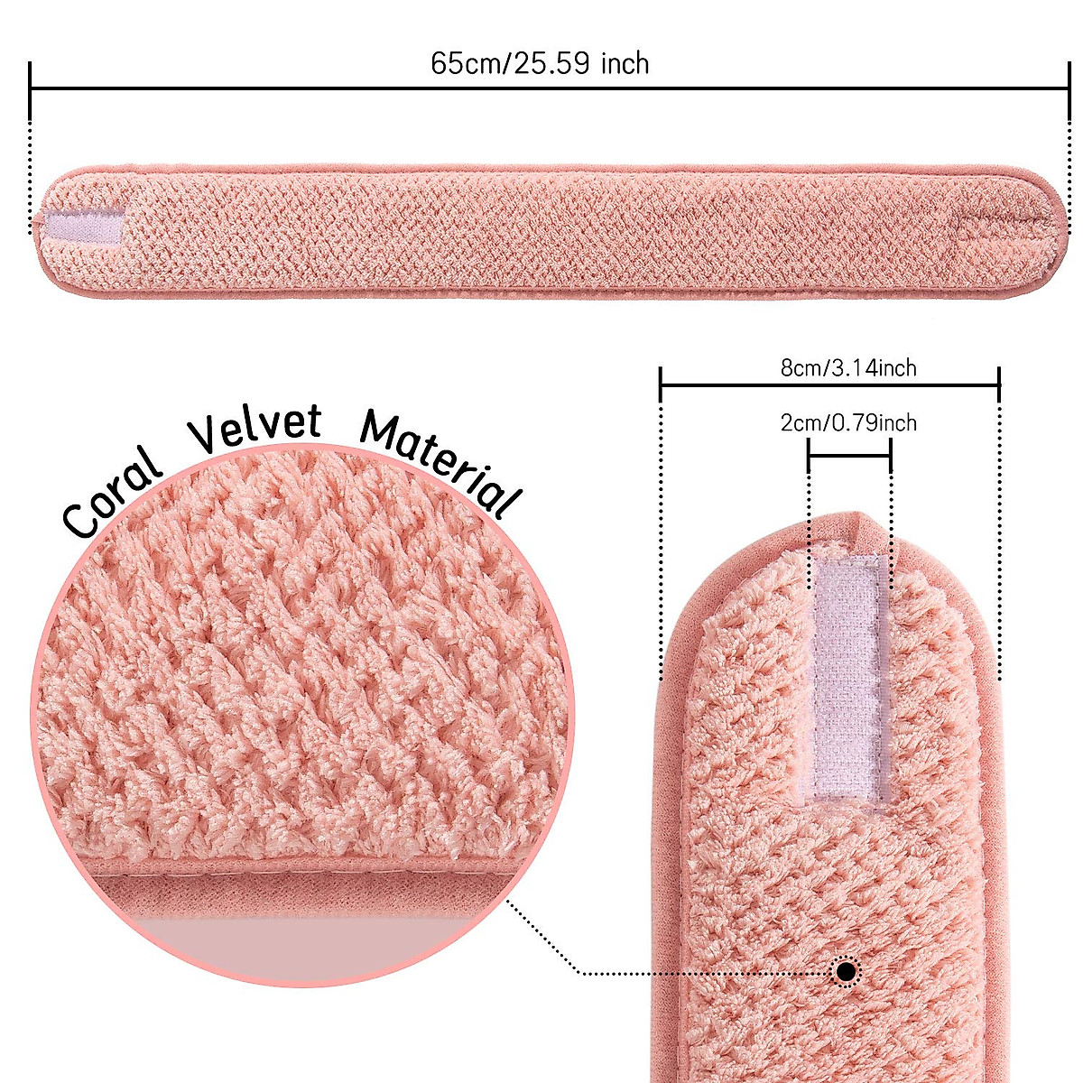 Whaline 4 Pack Spa Facial Headband Makeup Hair Wrap Adjustable Hair Band Soft Towel Head Band for Face Washing, Shower Sports Yoga (Pea Green, Pink, Beige, Light Gray)