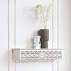 Habitat Decorative Carved 30-in Shelf, White & Off-White