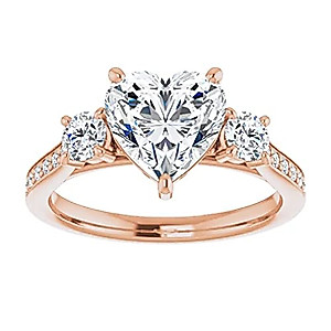 2 CT Heart Cut VVS1 Colorless Moissanite Engagement Ring Set, Wedding/Bridal Ring Set, Sterling Silver Vintage Antique Anniversary Beautiful Ring Set Gifts for Women
