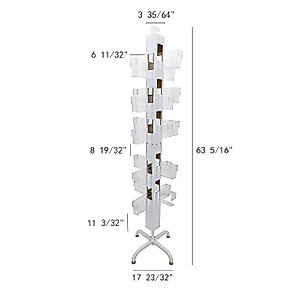 FixtureDisplays® Greeting Card Rack Clear Plexiglass Spinner Retail Spin Rack DVD CD Book Stand 6.25“ Wide Pocket 8.5" High 20 Pockets 10024