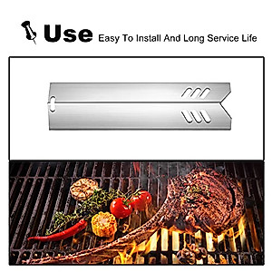 Clivimi Grill Heat Plates Shield for Backyard Grill BY14-101-001-05 BY16-101-002-06,Revoace Gas Grill GBC1690W GBC1705WV GBC1706W GBC1793W,Uniflame GBC1030WRS GBC1134W Stainless Steel Burner Cover 14"