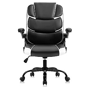 ZLXDP Office Chairs Desk Chair Black Leather Computer Armchair for Man and Women