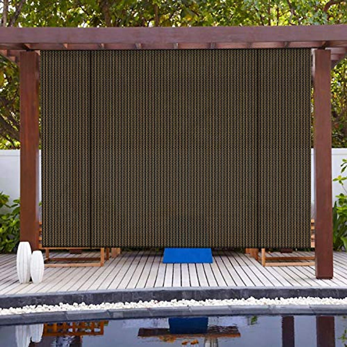 Patio Paradise Roll up Shades Roller Shade 7'Wx6'H Outdoor Shade Blind Pull Shade Privacy Screen for Patio Porch Deck Balcony Pergola Trellis Carport Brown