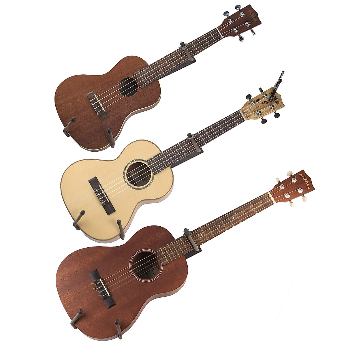 Ukulele Horizontal Wall Mount Stand for Violin Mandolin Ukele Pinaple Concert Compatible Safely Accessories without Case String Swing Black CC15S-FW