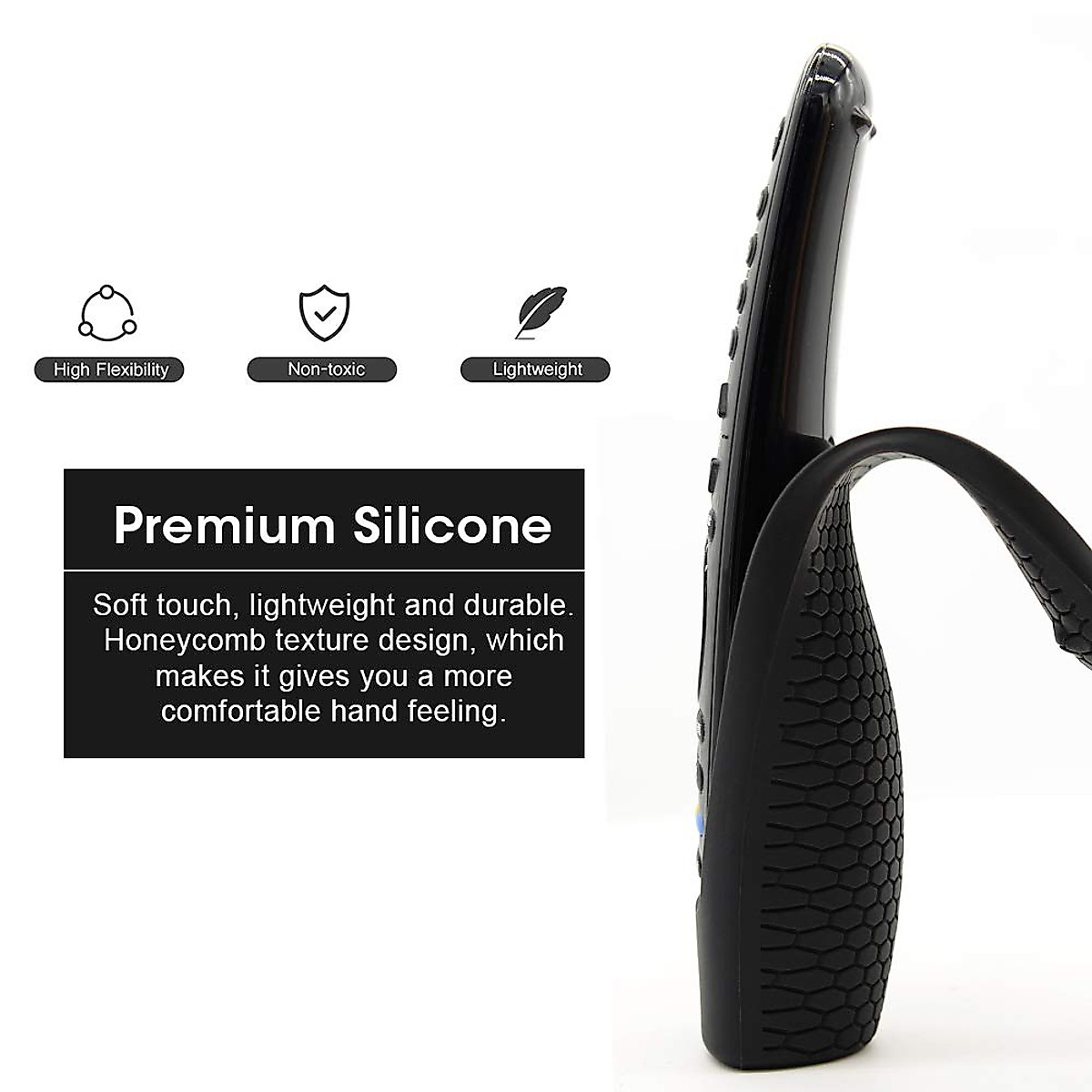 Silicone Protective Case for LG AN-MR20GA / AN-MR19BA / AN-MR18BA / AN-MR650A / AN-MR600 Remote Control [Anti-Lost] Anti Slip LG Magic Remote AKB75855501 Cover Skin Sleeve Protector (Black)