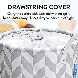 GLAMPERS Laundry Hamper 43/46/54L | Large Laundry Baskets with Sturdy Handles | Collapsible Kids Hamper for Dirty Clothes, Toys | Large, Gray Wave2