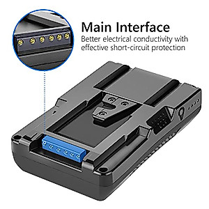 Neewer 95Wh (6600mAh) V-Mount/V-Lock Battery, 14.8V Rechargeable Li-ion Battery with D-Tap Output Charger and D-Tap Cable Compatible with Sony Video Broadcast Camera Camcorder LED Light (BP-95W)