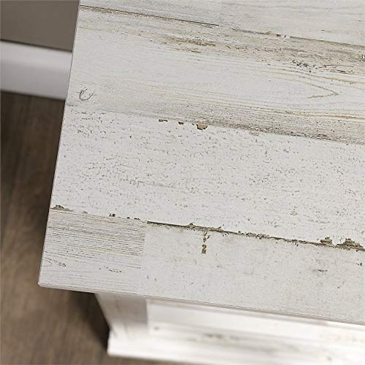 Sauder Misc Storage Contemporary 3-Shelf Wood Bookcase in White Plank