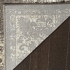 SAFAVIEH Vintage Collection Accent Rug - 2' x 3', Soft Anthracite, Oriental Distressed Viscose Design, Ideal for High Traffic Areas in Entryway, Living Room, Bedroom (VTG117-330)