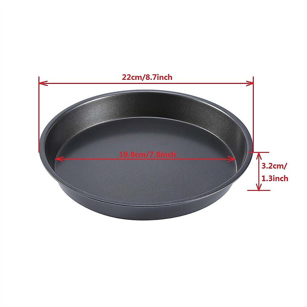 Yosoo 8 inch Carbon Steel Non-stick Round Pizza Pan,Microwave Oven Baking Dishes Pans