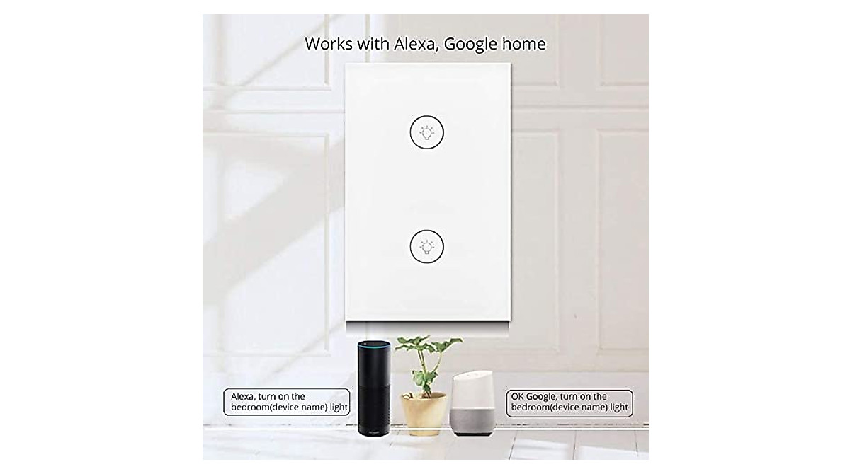 WiFi Smart Wall Switch 2-Gang - App & Voice Control | MOES