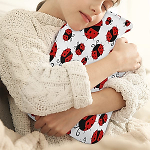 Red Ladybug Hot Water Bottle with Cover 2L, Ladybug PVC Hot Water Bag for Hand Feet Warmer, Pain Relief,Hot Compress and Cold Therapy