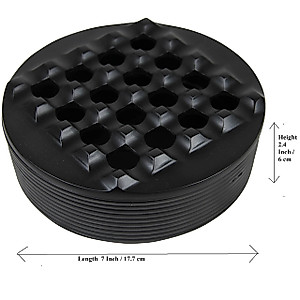 U.Like Relax Zone Aluminum Metal Cigar Ashtray with Lid For Men-Durable handcrafted 16 Holes Grid Design Ash Tray indoor and outdoor - Wind Resistant Round Cigars to Cigarillos, black (53)