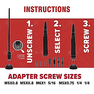 Samman Bullet Antenna Mast Vehicle Antenna Replacement Truck Car Radio Antenna Compatible with Ford F150 Series F250 F350 Super Duty Raptor Dodge RAM 1500 Classic 2500 3500 Black