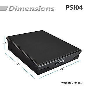Pyle Sound Dampening Speaker Riser Foam - Audio Acoustic Noise Isolation Platform Pads Recoil Stabilizer w/ Rubber Base Pad For Studio Monitor, Subwoofer, Loud Speakers - PSI04 (7.5 x 9.1 x 2.3 Inch)