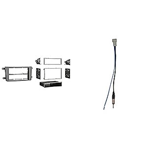 Metra 99-7516B Single DIN/Double DIN Installation Dash Kit for 2007-2009 Mazda CX9 (Black) & Metra Electronics 40-HD10 Factory Antenna Cable to Aftermarket Radio Receivers