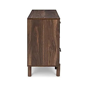 Signature Design by Ashley Calverson Mid-Century Modern 6 Drawer Dresser, Mocha Brown