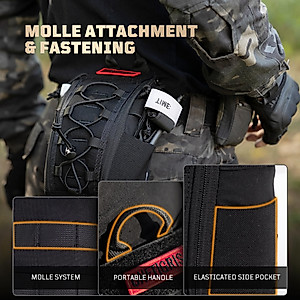 OneTigris IFAK Molle Pouch - Tactical First Aid Bag Medical Admin Pouches Trauma Kit Bag EMT MED Belt Backpack with D-Ring Hook for Outdoor Activities and Emergency Uses (Empty Bag)