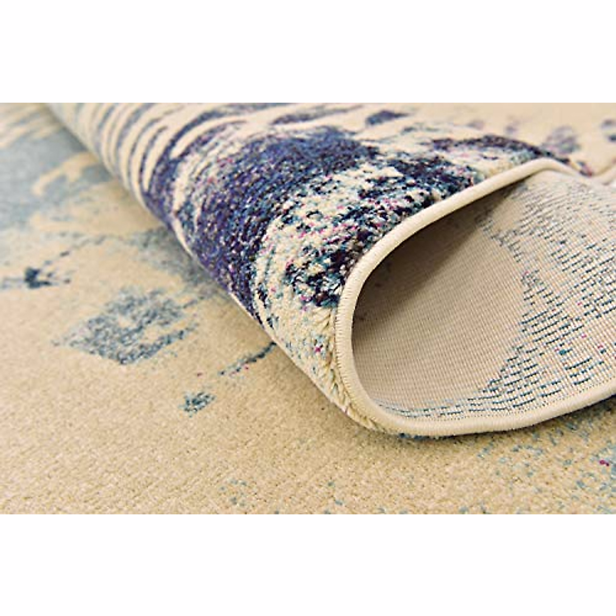 Unique Loom Positano Collection Coastal Modern Coral Lobster Shells Light Blue Area Rug (9' x 12')