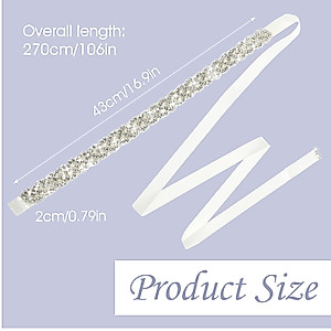 Amaxiu Handcrafted Bridal Rhinestone Wedding Belt for Women, Bling Crystal Belts Glitter Ribbon Women lightly Belt for Jeans Dress Shiny Party Waist Belt (Cream White)