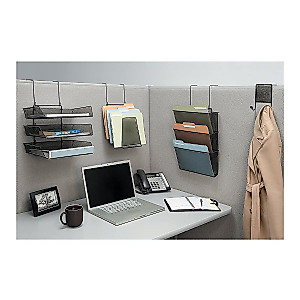 Fellowes Mesh Partition Additions Double Coat Hook, Black (75903)