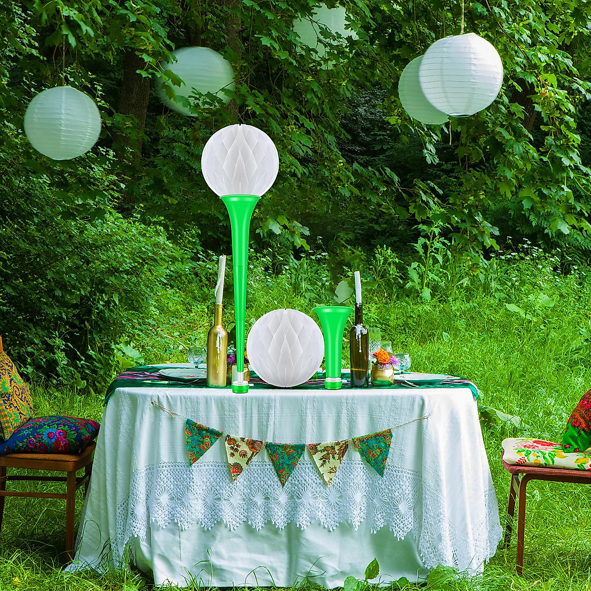 Blueweenly 8 Set Golf Table Centerpieces Golf Decorations for Party Include 8 Pcs 10 Inch Paper Honeycomb Balls and 8 Pcs Vuvuzela Plastic Trumpet DIY for Golf Bridal Shower End of Year Banquet